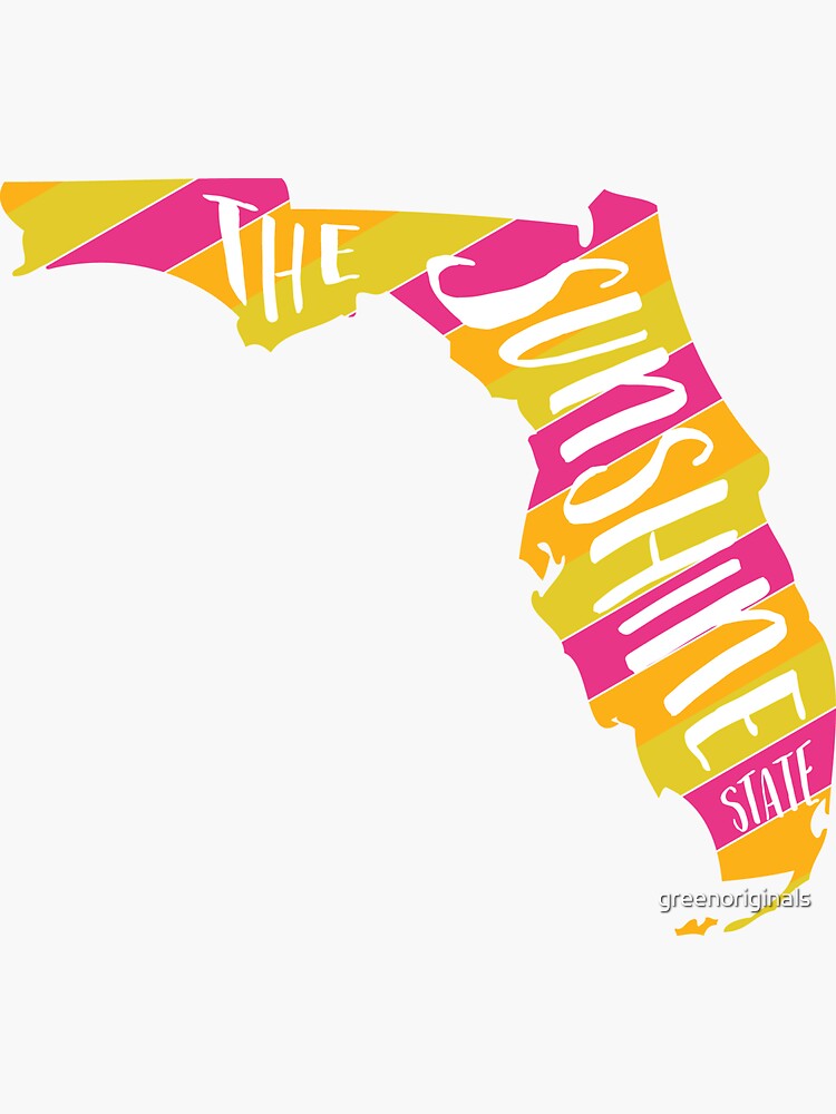 "Florida the Sunshine State" Sticker by greenoriginals | Redbubble