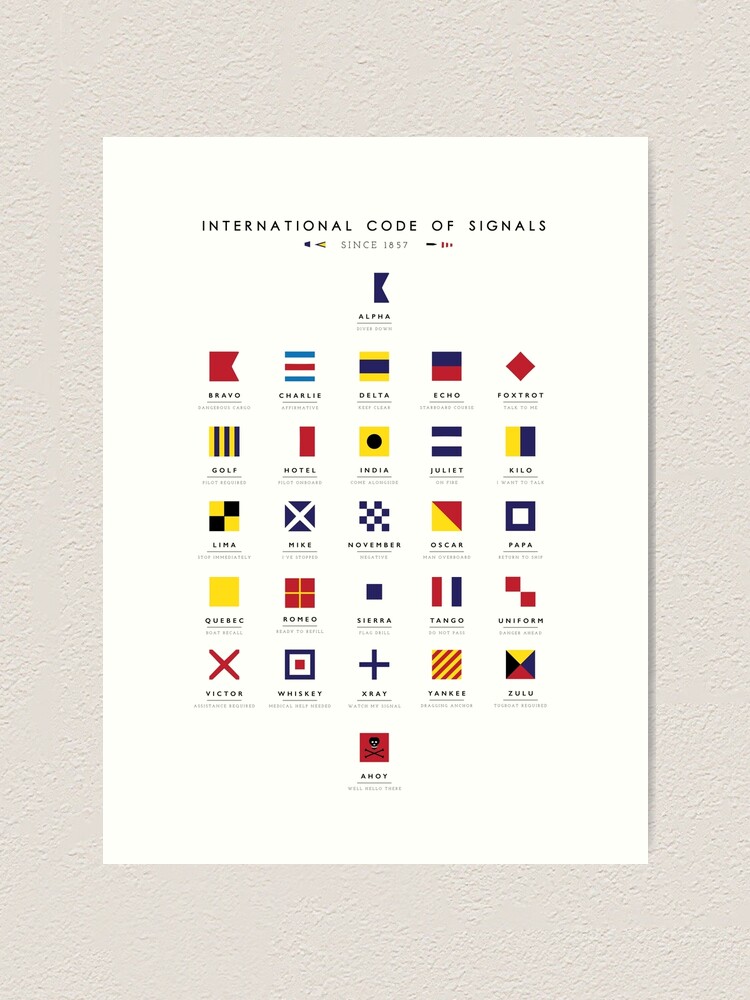 "Nautical Flags: International Code of Signals" Art Print for Sale by ...