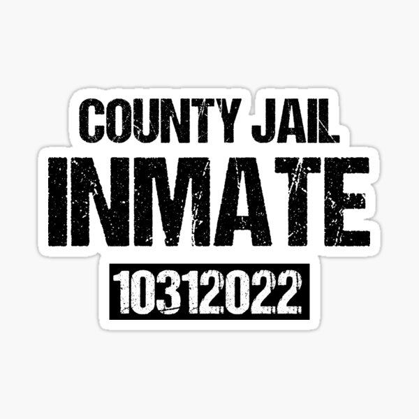 "County Jail Inmate Prisoner Party Halloween Costume" Sticker for Sale ...