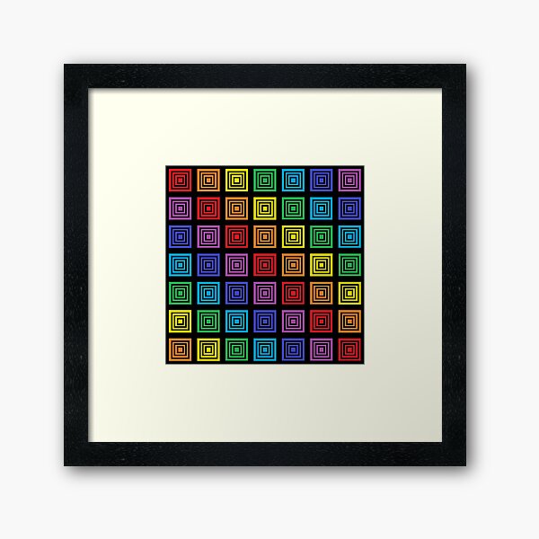 "Rainbow Squared Black" by lornakay | Redbubble