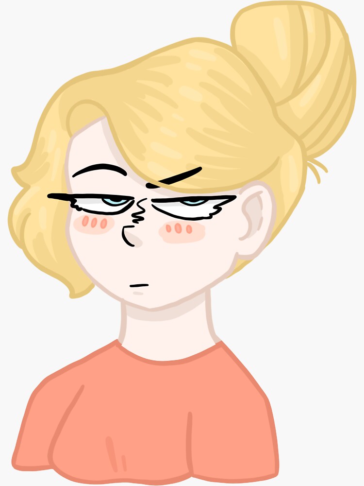 Blonde Sassy Anime Girl Sticker For Sale By Tabbycat07 Redbubble