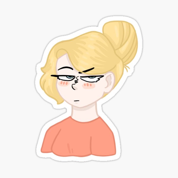 Blonde Sassy Anime Girl Sticker For Sale By Tabbycat07 Redbubble