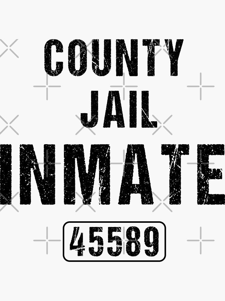 "County Jail Inmate Prisoner Party Halloween Costume" Sticker for Sale ...