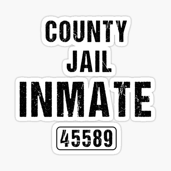 "County Jail Inmate Prisoner Party Halloween Costume" Sticker for Sale ...