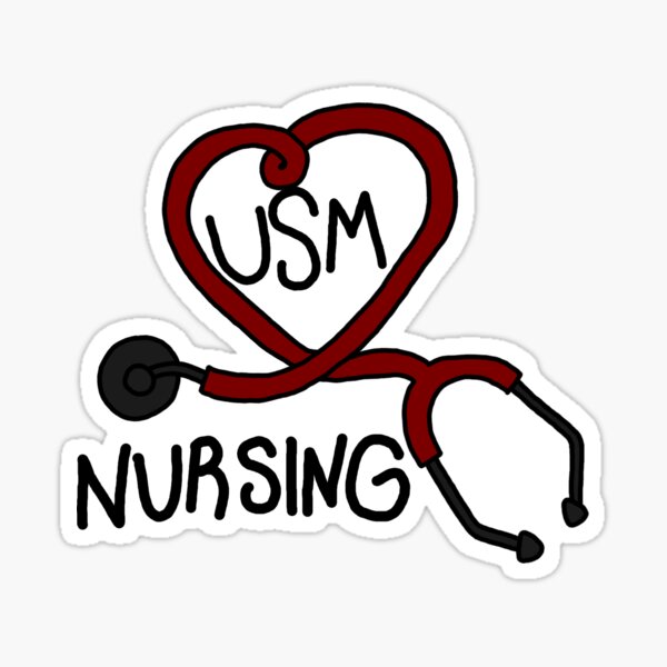 "USM Nursing Stethoscope Design (Red)" Sticker for Sale by Maudiere ...