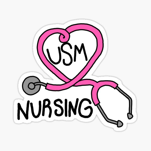 "USM Nursing Stethoscope Design (Pink)" Sticker for Sale by Maudiere ...