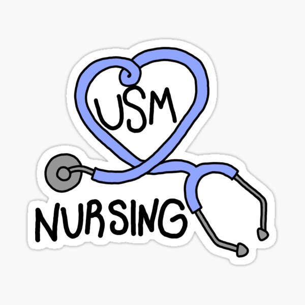"USM Nursing Stethoscope Design (Blue)" Sticker for Sale by Maudiere ...