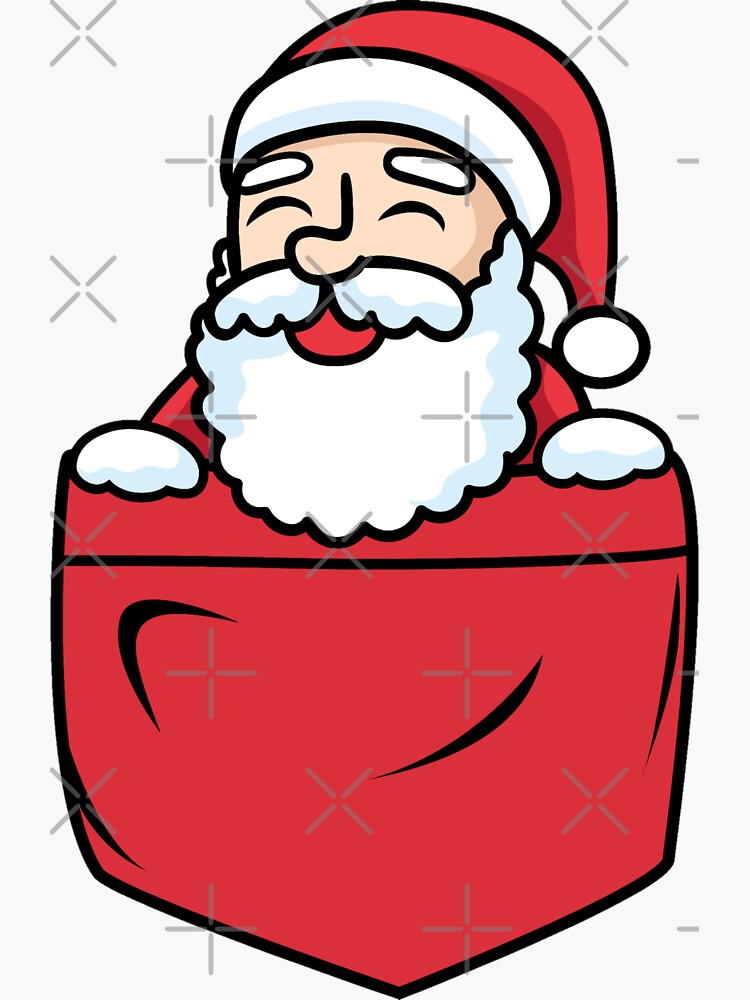 "Pocket Santa Claus ( Red )" Sticker for Sale by JMWCD | Redbubble