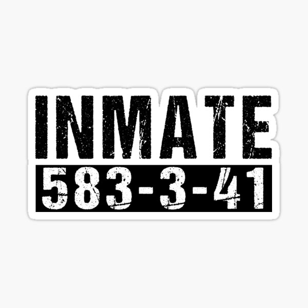 "County Jail Inmate Prisoner Party Halloween Costume" Sticker for Sale ...