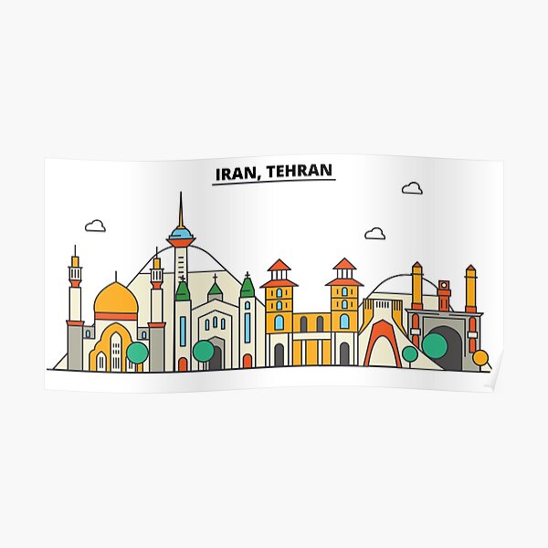 "Iran, Tehran City Skyline Design" Poster for Sale by urbanakit | Redbubble