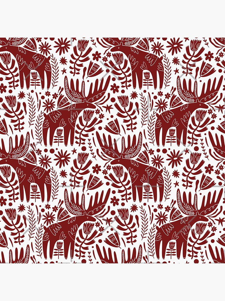 "Nordic Folk Moose" Sticker for Sale by Everythingafter | Redbubble