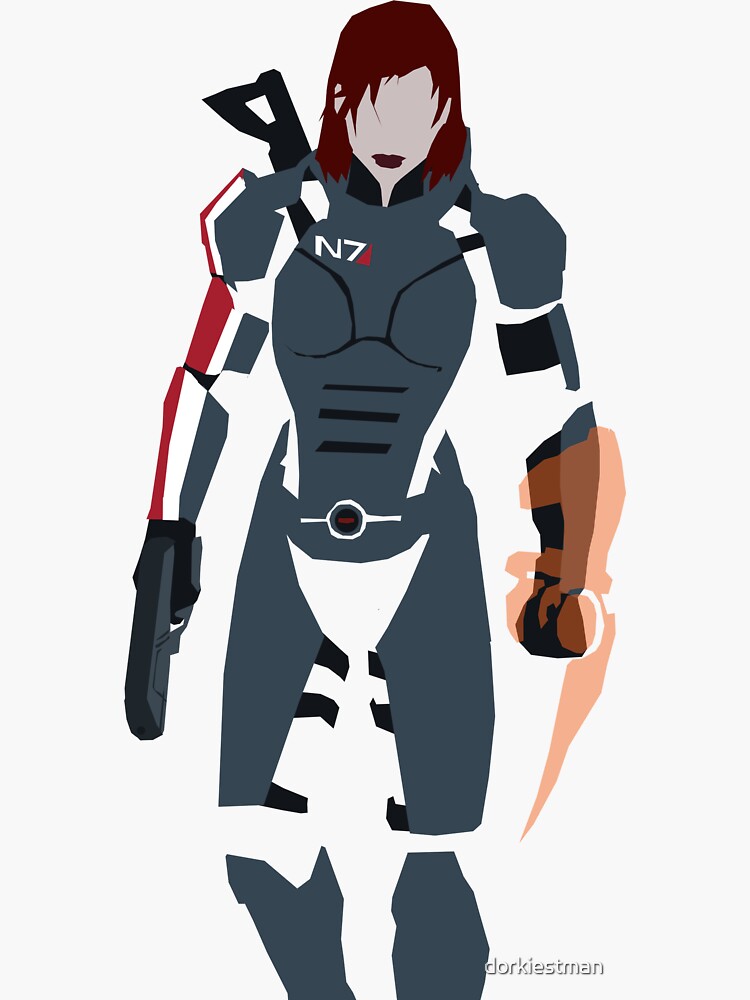 "Mass Effect Fem. Shepard" Sticker for Sale by dorkiestman | Redbubble