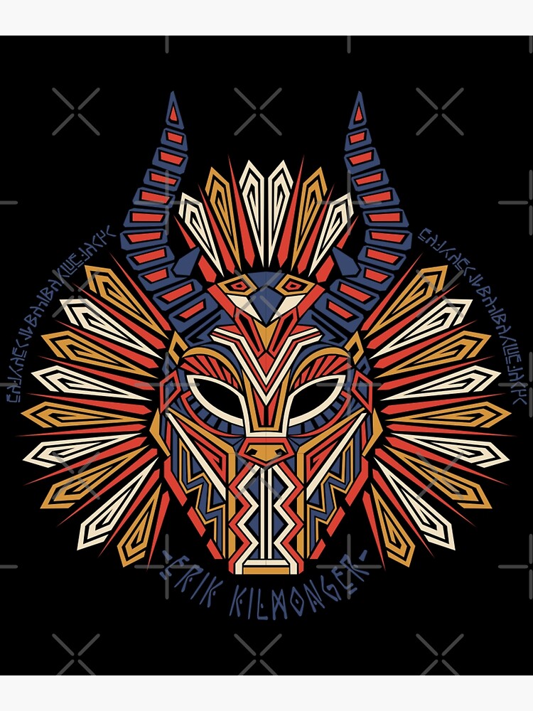 "King | Erik Killmonger Tribal Mask Icon" Poster for Sale by gungshirt ...