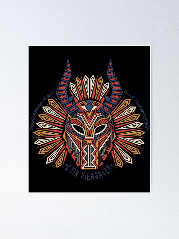 "King | Erik Killmonger Tribal Mask Icon" Poster for Sale by gungshirt ...