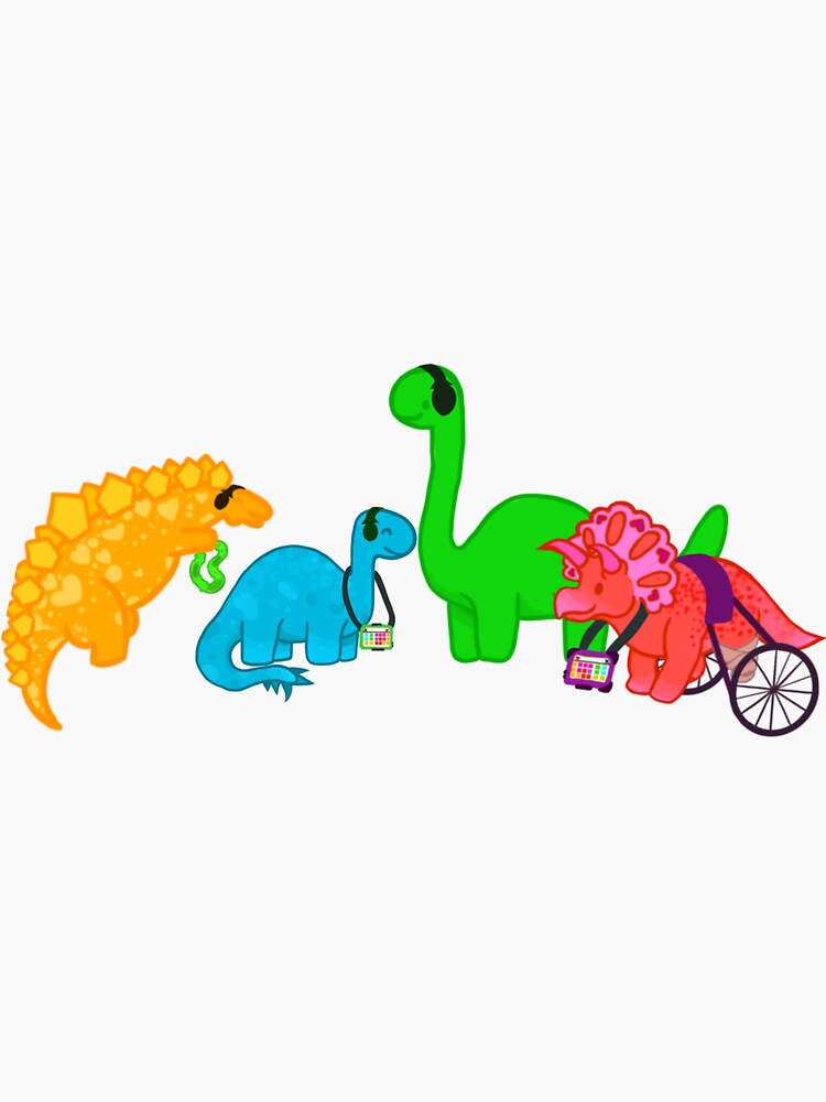 "Disability inclusive Dinosaurs" Sticker for Sale by Autisystem | Redbubble