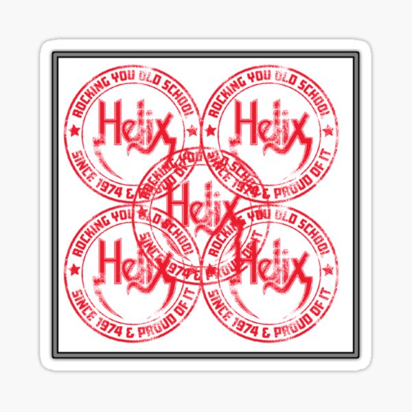 "Helix band red logo vintage" Sticker for Sale by ANAELZER | Redbubble