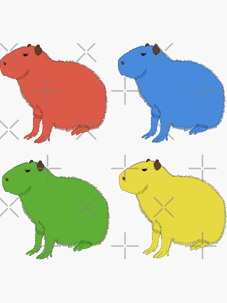 "Colorful Capybaras - Basic Colors" Sticker for Sale by jorgechubuter ...