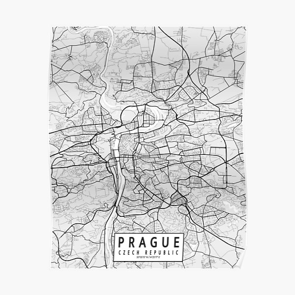 "Prague City Map of Czech Republic - Light" Poster for Sale by deMAP | Redbubble