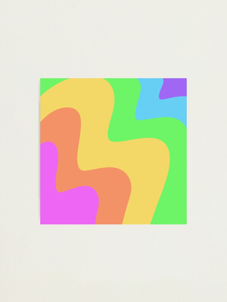 "Rainbow Melting Line Art Waves of Color" Photographic Print for Sale ...