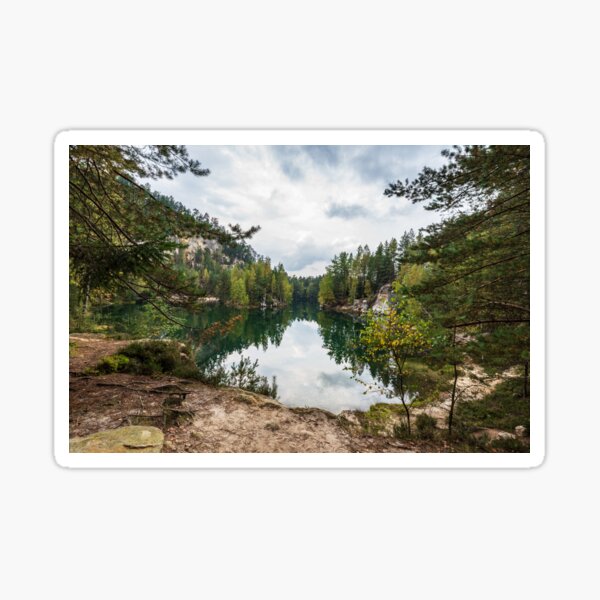 "Lake with trees and rocks around" Sticker for Sale by honza28683 ...