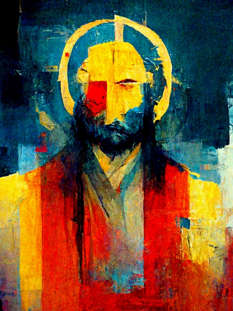 "Jesus Christ abstract painting " T-shirt for Sale by nightspeed ...