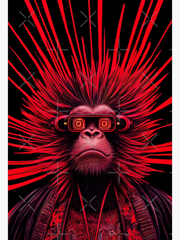 "Monkey Enlightened" Sticker for Sale by Aisaikoart | Redbubble