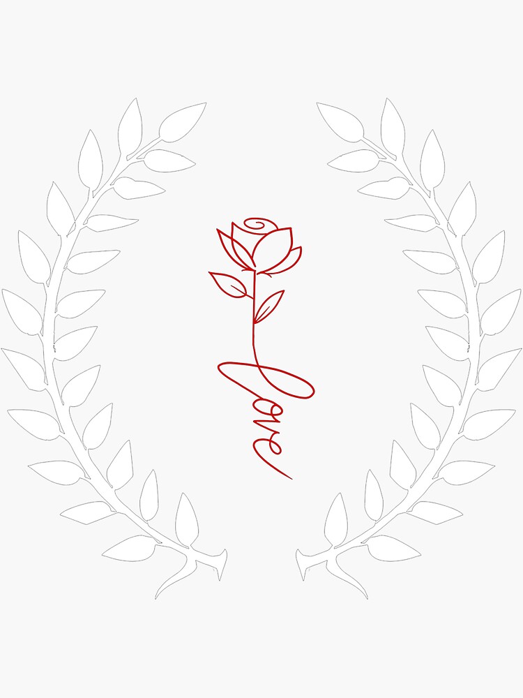 "Love Wreath of Red Rose and White Laurel" Sticker for Sale by Summer ...