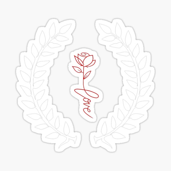 "Love Wreath of Red Rose and White Laurel" Sticker for Sale by Summer ...