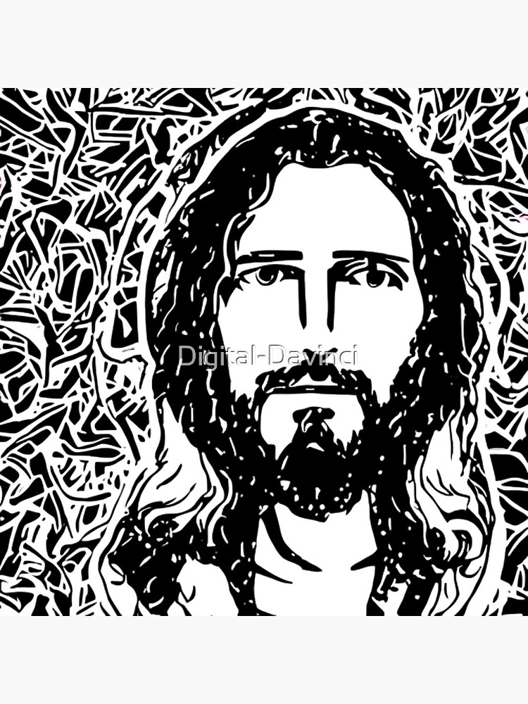 "Back Decal - Jesus Christ Messiah Abstract Comic Style Motif Pattern ...