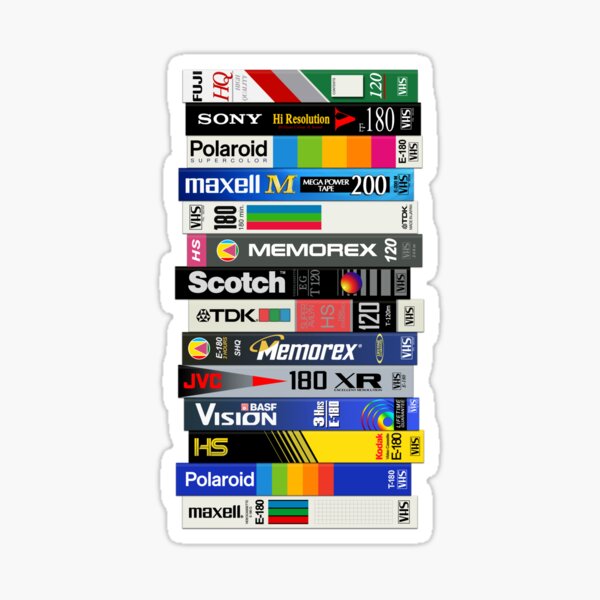 "Classic Full Stack of Retro Blank VHS Tapes" Sticker for Sale by ...