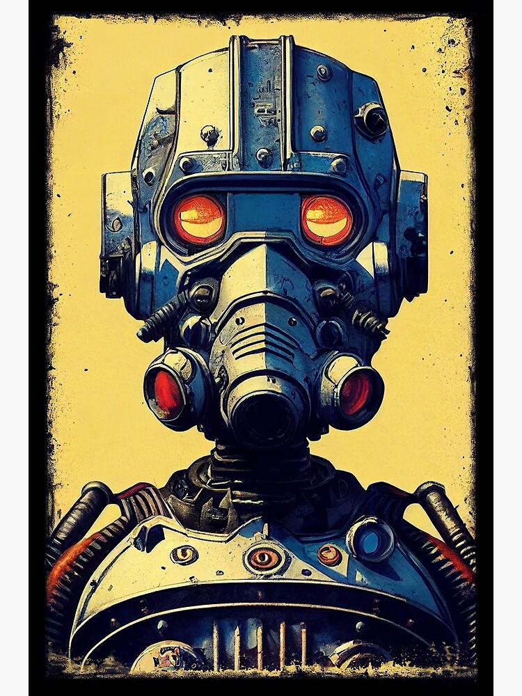 "retro robot mask, inspired fallout" Poster for Sale by sosdesignn ...