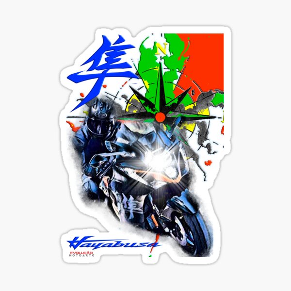 "New Suzuki Hayabusa 1300" Sticker for Sale by Evomotoarte | Redbubble