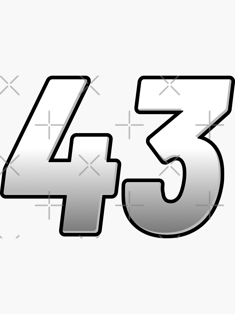 "Racing Number 43" Sticker for Sale by dennystee | Redbubble