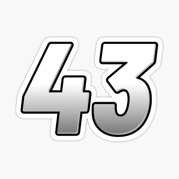 "Racing Number 43" Sticker for Sale by dennystee | Redbubble