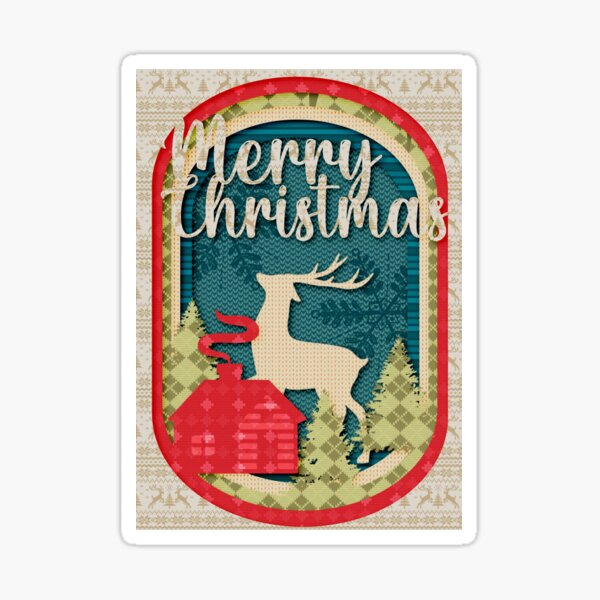 "Merry Christmas Card" Sticker for Sale by mikaylart | Redbubble