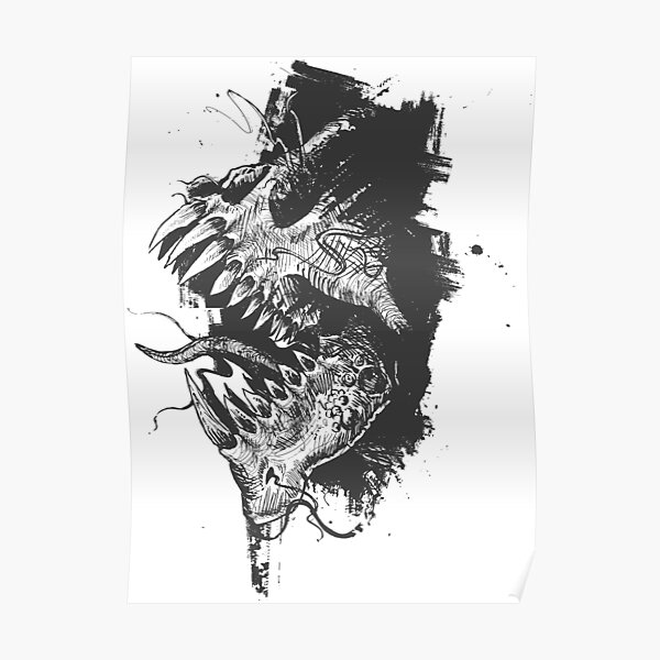 "Scary Monster Head Ink Tattoo" Poster for Sale by Desenio-PH | Redbubble