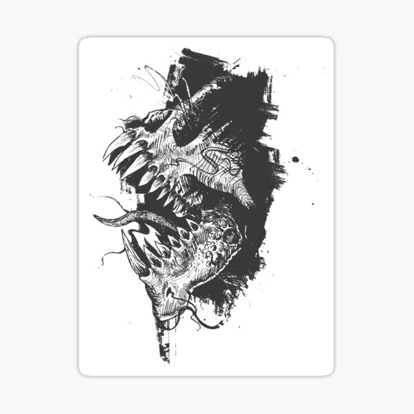 "Scary Monster Head Ink Tattoo" Sticker for Sale by Desenio-PH | Redbubble
