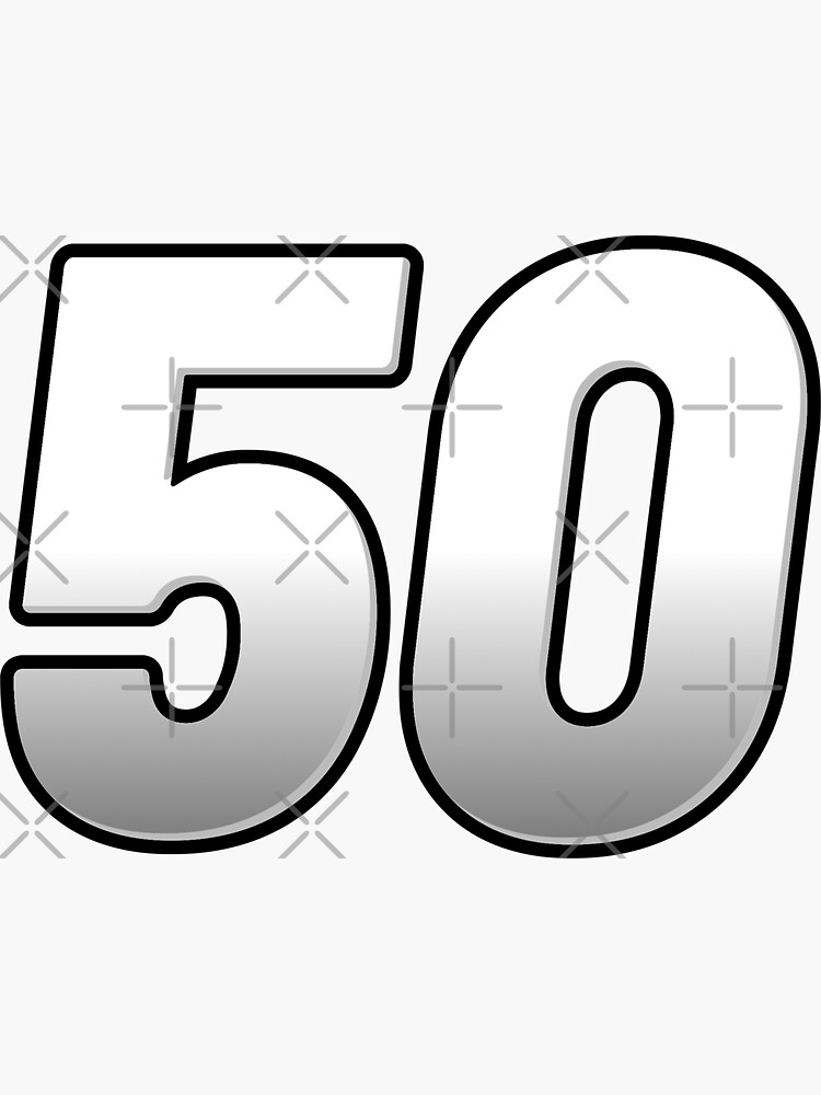 "Racing Number 50" Sticker for Sale by dennystee | Redbubble
