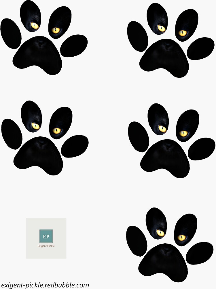 "8-bit Cat Peering Through Pawprint Sticker Sheet" Sticker for Sale by ...