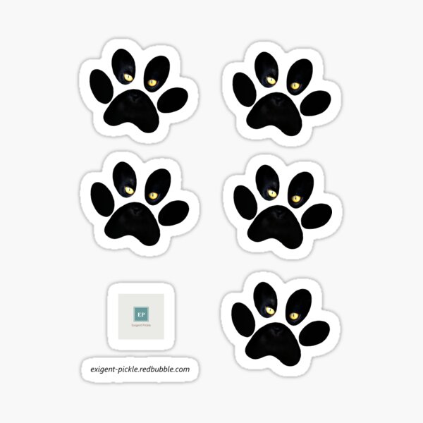 "8-bit Cat Peering Through Pawprint Sticker Sheet" Sticker for Sale by ...