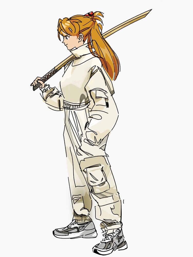 "Asuka Evangelion" Sticker for Sale by Krikeshhh | Redbubble