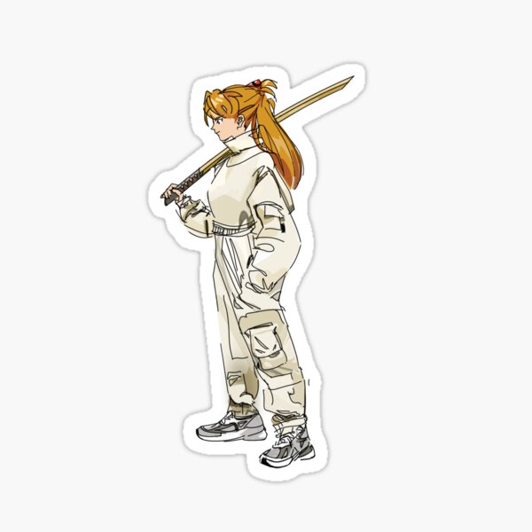 "Asuka Evangelion" Sticker for Sale by Krikeshhh | Redbubble