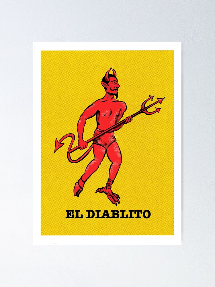 "El Diablito Devil with Fork on Yellow backdrop" Poster for Sale by ...