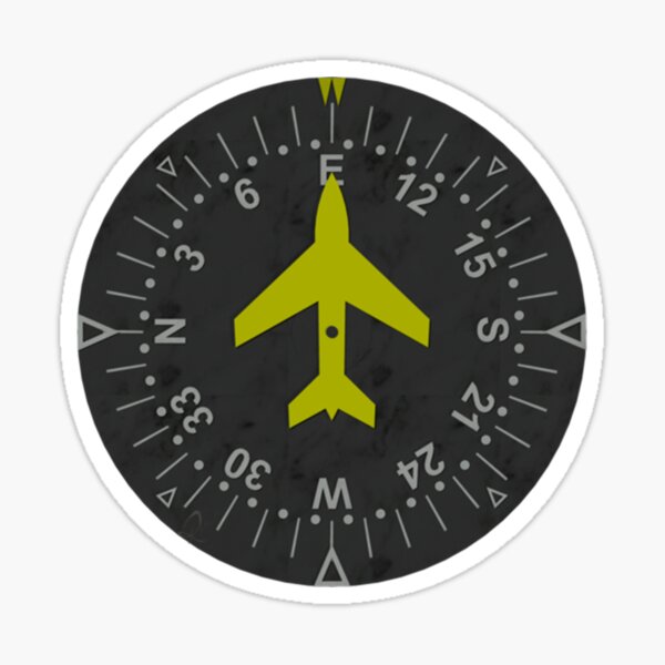 "Aviation Heading Indicator Compass" Sticker for Sale by Declinedfisher ...
