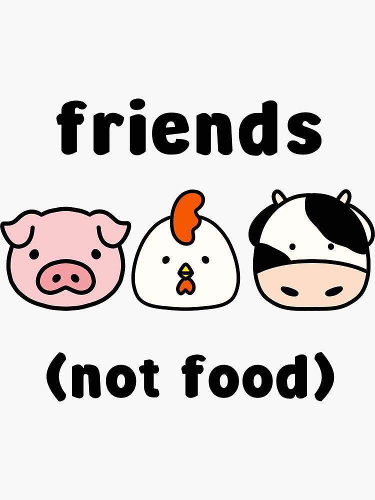 "FRIENDS NOT FOOD" Sticker for Sale by NoeilaF2 | Redbubble