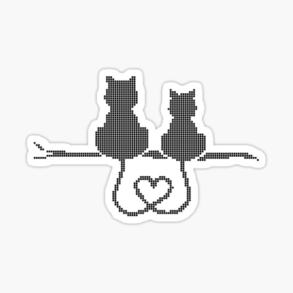 "Love Black Cat Pixel Art" Sticker for Sale by Pixel4Art | Redbubble