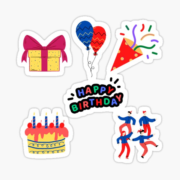 "Happy Birthday sticker pack" Sticker for Sale by JoyfulDesigner ...