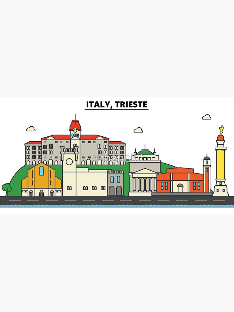 "Italy, Trieste City Skyline Design" Sticker by urbanakit | Redbubble
