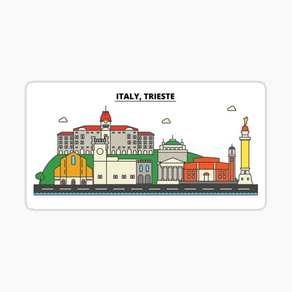 "Italy, Trieste City Skyline Design" Sticker by urbanakit | Redbubble