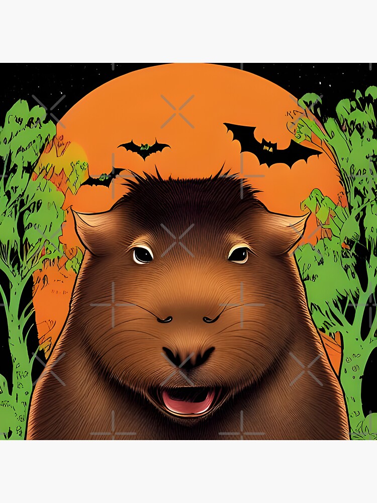 "Halloween Capybara" Sticker for Sale by REALDesign-Shop | Redbubble